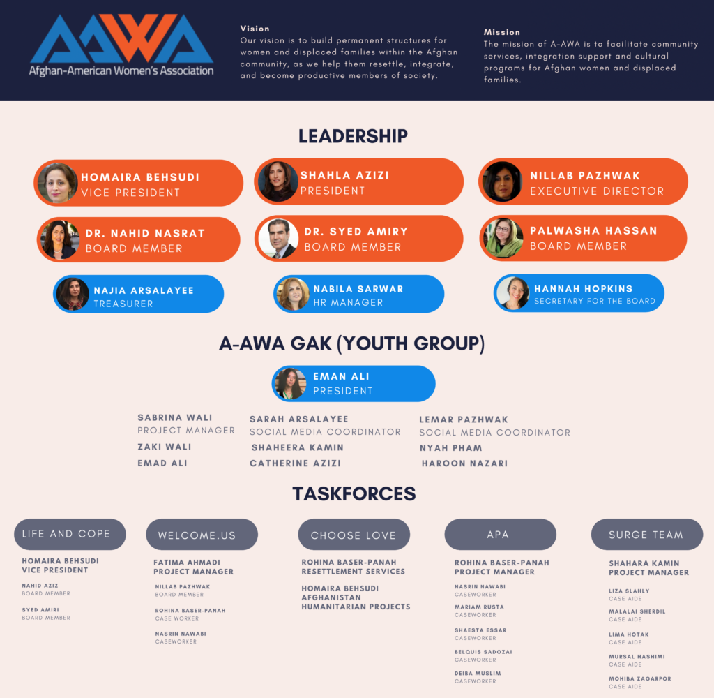 ORGANIZATIONAL CHART | Afghan-American Women's Association